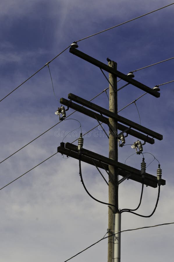 Utility Pole stock photo. Image of cables, white, outdoors - 46722268