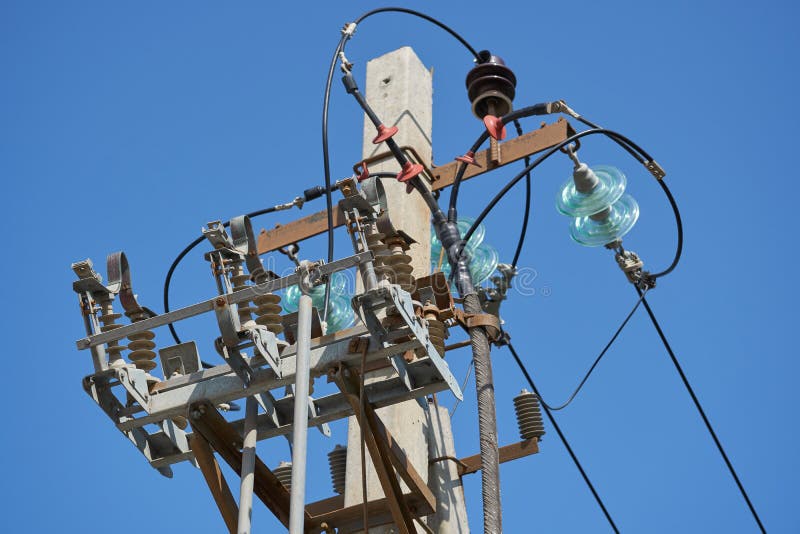 Concrete utility pole stock photo. Image of voltage - 146941560
