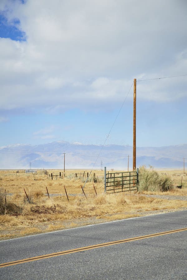 Utility Pole in Corner of Paddock. Cloudy Sky Stock Photo - Image of ...