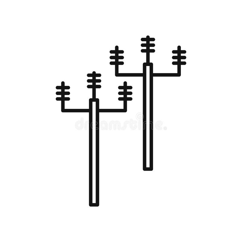 Utility Pole Icon Isolated on White Background Stock Illustration ...