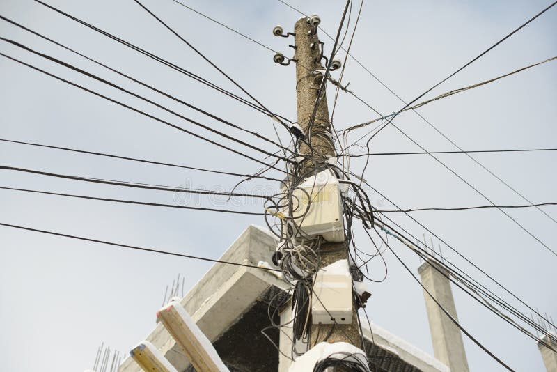 382 Tangled Cable Lines Electrical Pole Stock Photos - Free & Royalty ...
