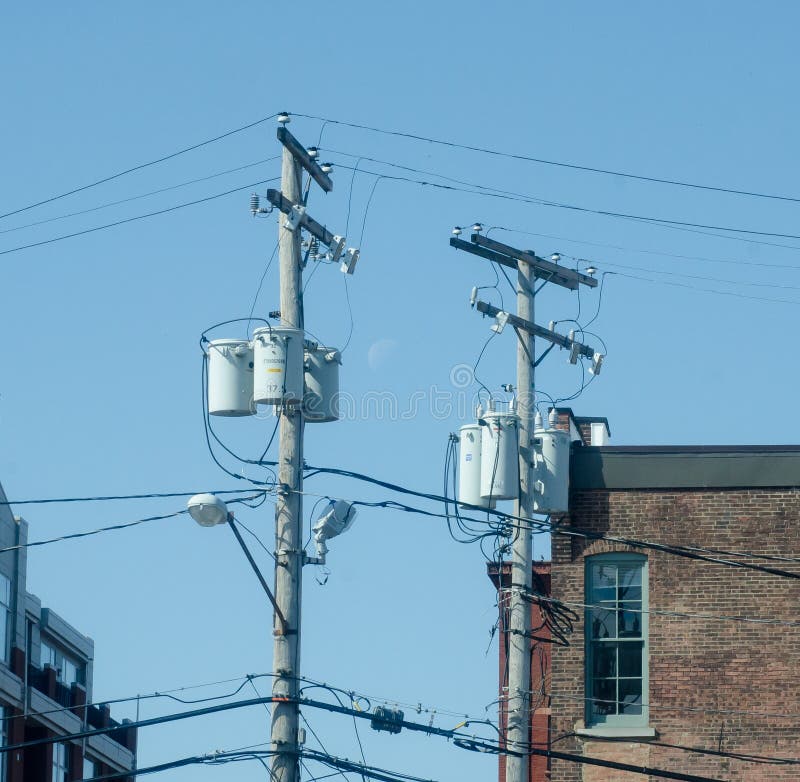 Utility pole. stock image. Image of power, network, electrical - 52648801