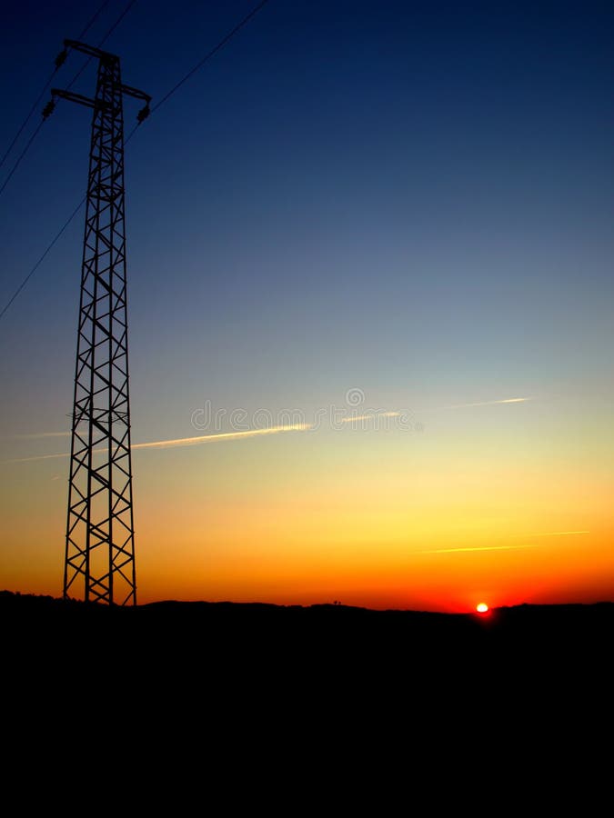 Utility pole in the sunset stock image. Image of sunset - 6715503
