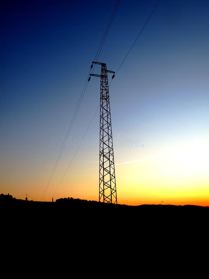 Utility pole in the sunset stock photo. Image of plants - 7064394