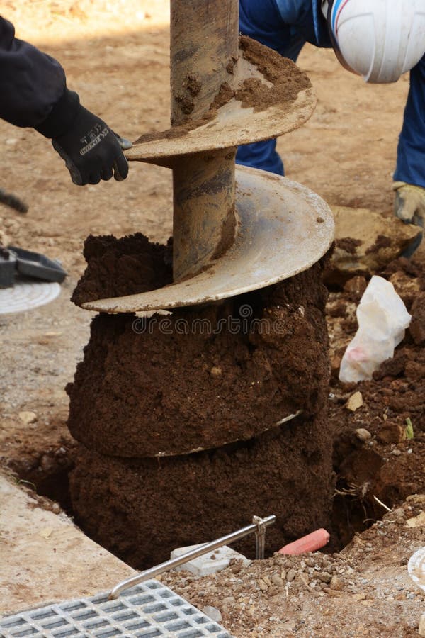 Utility Poles Installation Work Stock Photo - Image of equipment ...