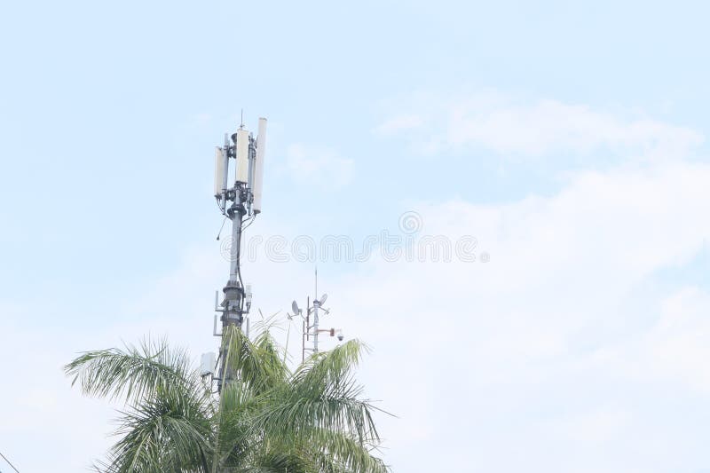 Utility Poll with High Voltage Electrical Line on Sky Background Stock ...