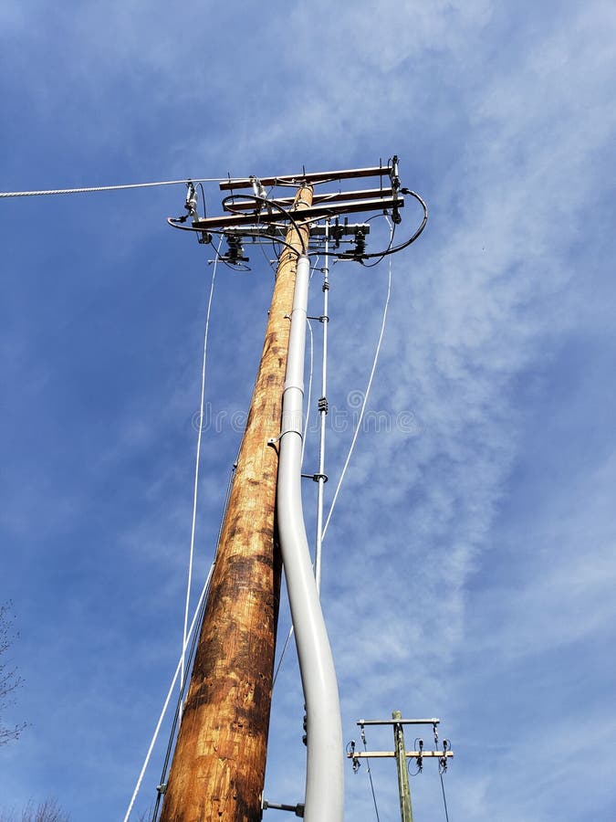 Utility Riser Pole Disconnect Stock Image - Image of cable, electricity ...