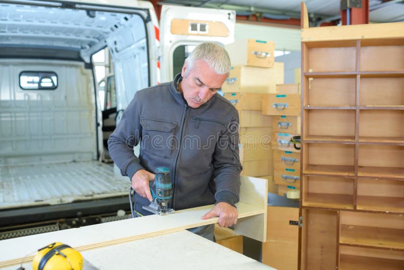 Utility Service Vehicle Interior Stock Image - Image of tool, carpenter ...