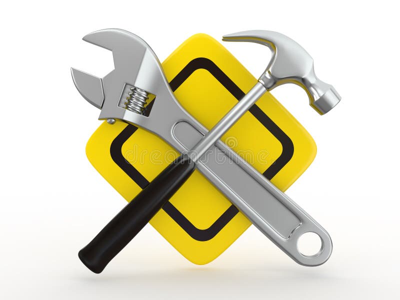 Utility. Tools, Wrench and Hammer. 3d Stock Illustration - Illustration ...