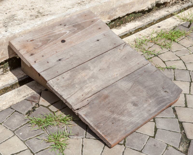 Utilization of Wooden Board for Step or Slide Stock Photo - Image of ...