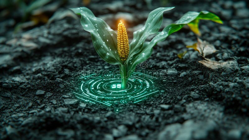 Utilizing IoT Technology for Smart Farming, Featuring a Budding Corn ...