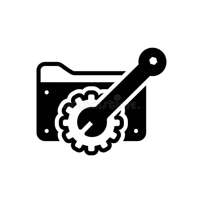 Black Solid Icon for Utils, Spanner and Utils Stock Vector ...