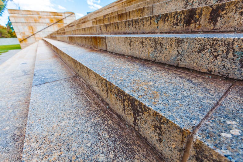 Utomhus- Bred Trappa I Perspektiv Arkivfoto - Bild av sten, textur ...