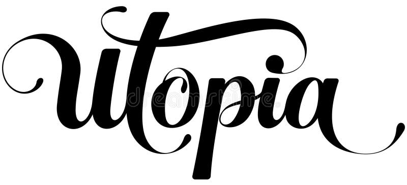 Utopia - Custom Calligraphy Text Stock Vector - Illustration of curve ...