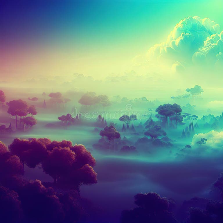 Utopia in Dreamland with Generative AI Stock Illustration ...