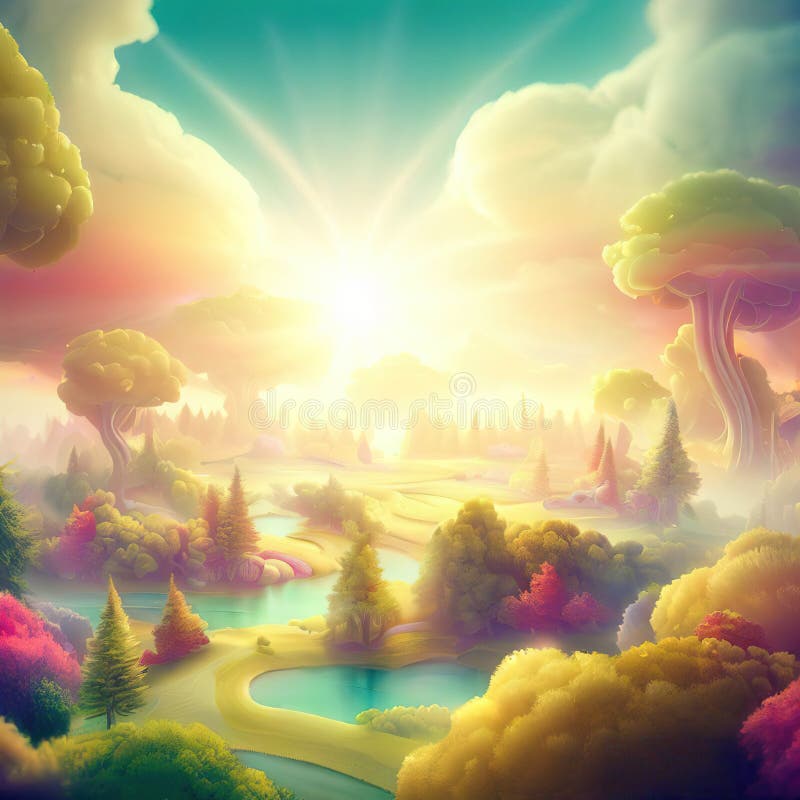 Utopia in Dreamland with Generative AI Stock Illustration ...