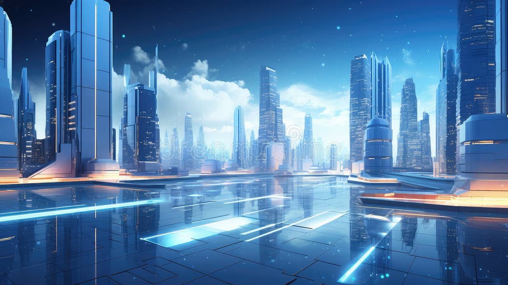 Utopian White Future Background Stock Illustration - Illustration of ...