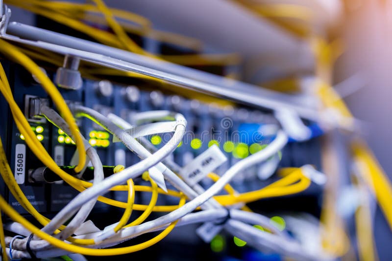 UTP Cabling and Computer Network Device Stock Image - Image of ...
