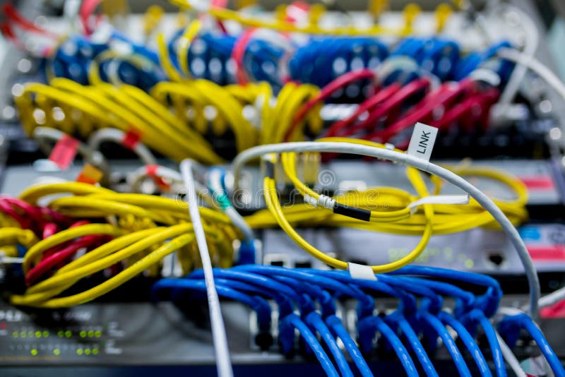UTP Cabling and Computer Network Device Stock Image - Image of ...