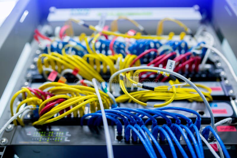 UTP Cabling and Computer Network Device Stock Image - Image of ...