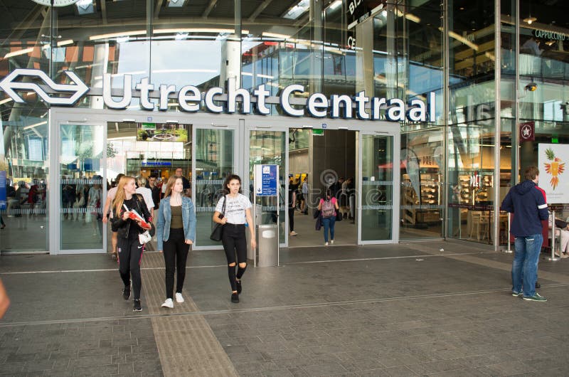 Utrecht central station editorial stock photo. Image of entrance ...