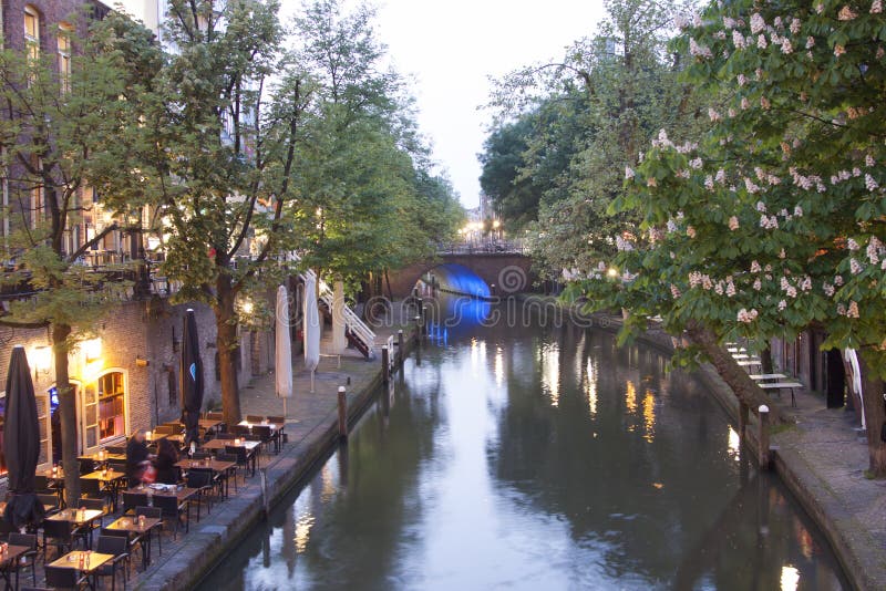 Utrecht Old Town stock image. Image of canal, autumn - 47889055