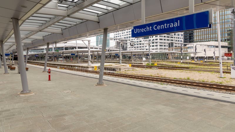 Central Station Utrecht Logo Sign on the Platform at Central Station ...