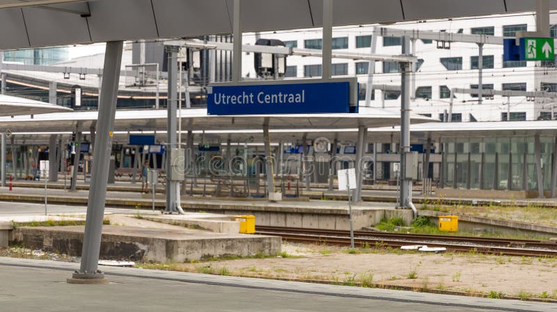Central Station Utrecht Logo Sign on the Platform at Central Station ...