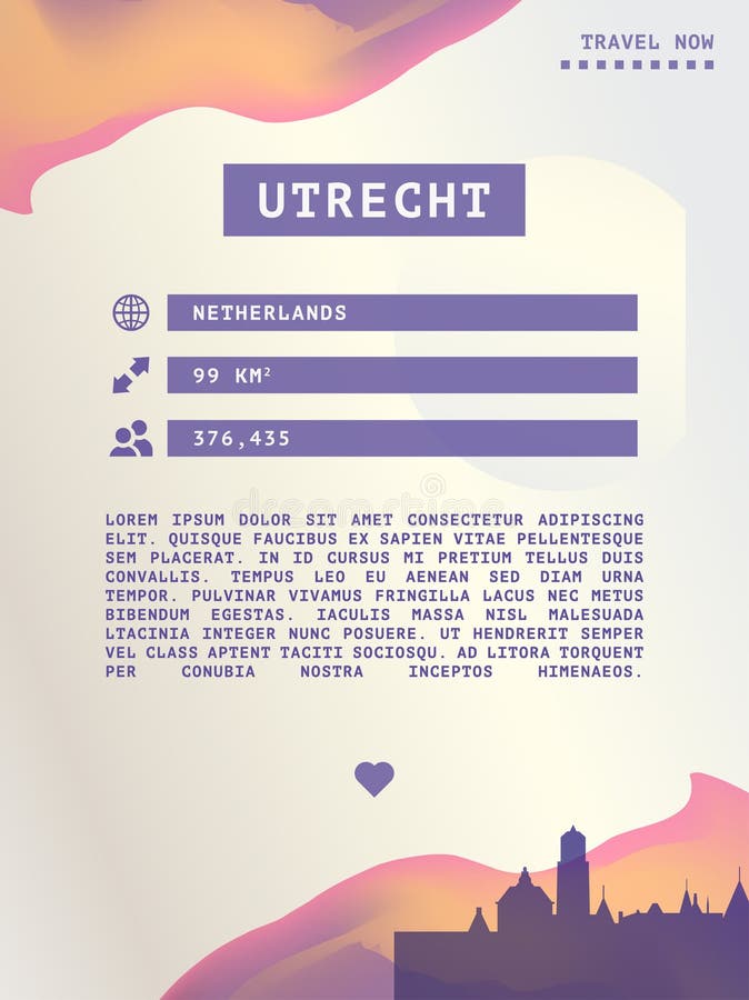 Utrecht, Netherlands Vector Infographics, Brochure Layout. Guide ...