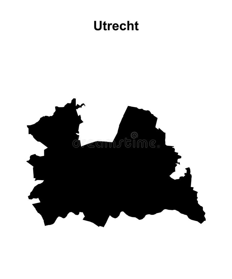 Utrecht outline map stock vector. Illustration of region - 360613433
