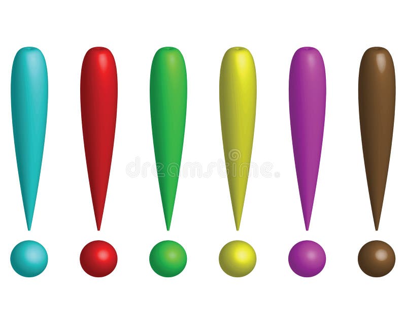 4 Kulöra Utropstecken Infographic Vektor Illustrationer - Illustration ...