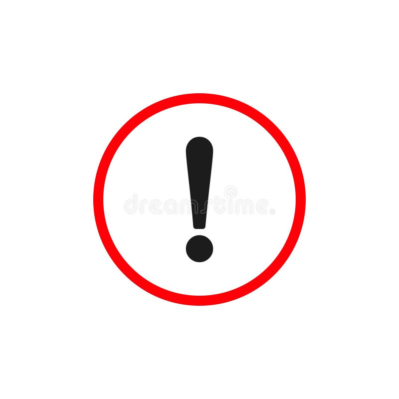 Utropstecken, Ikon Vektor Isolerad Platt Illustration Stock ...