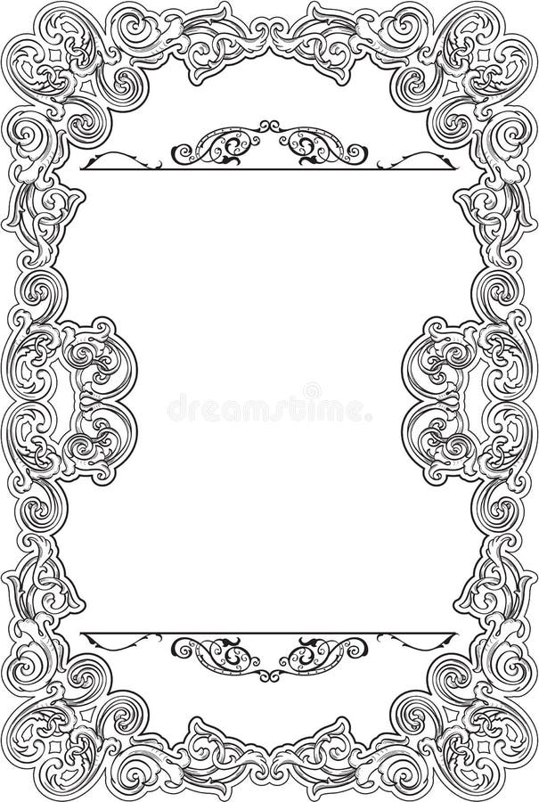 Utsmyckad retro fin ram vektor illustrationer. Illustration av modell ...