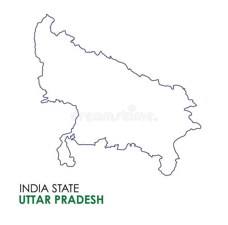 Uttar Pradesh Map of Indian State. Uttar Pradesh Map Vector ...