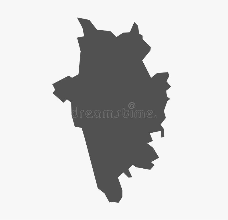 Uttara Kannada District Map Karnataka State India Ilustración del ...