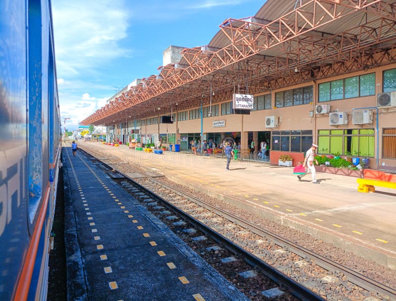 Uttaradit, Thailand, View from the Train Passing through the Railway ...