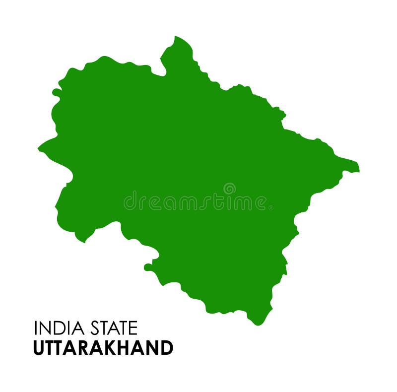 Uttarakhand Map of Indian State. Uttarakhand Map Vector Illustration ...