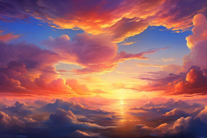 Utterly Mesmerizing Sunset Where Colorful Clouds are Ignited by the ...