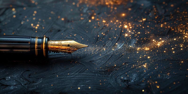 Uturistic Background with Glowing Pen Trail Stock Illustration ...