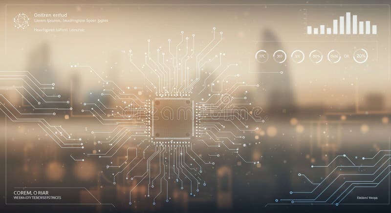 Uturistic Digital Interface Overlay on a Blurred Cityscape. in the ...