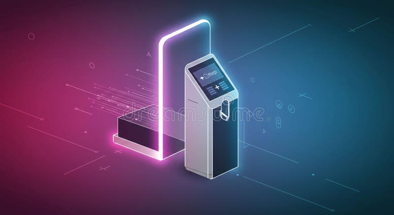 Uturistic Digital Turnstile with a Sleek, Metallic Design and Glowing ...