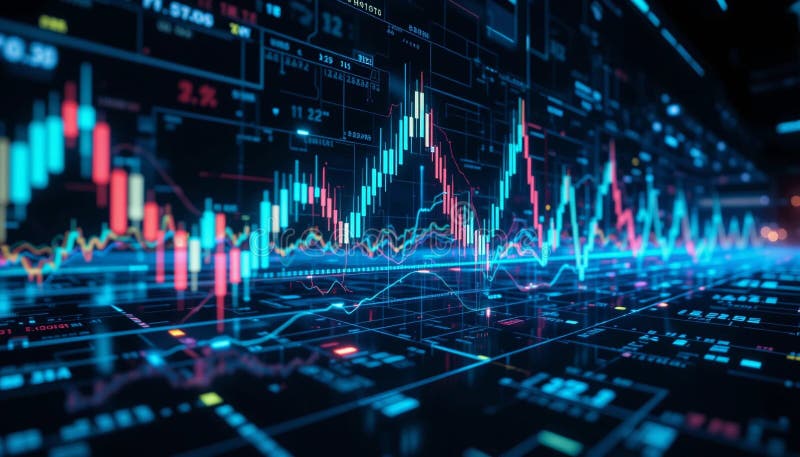 Uturistic Trading Interface with Stock Market Candlestick Chart, Data ...