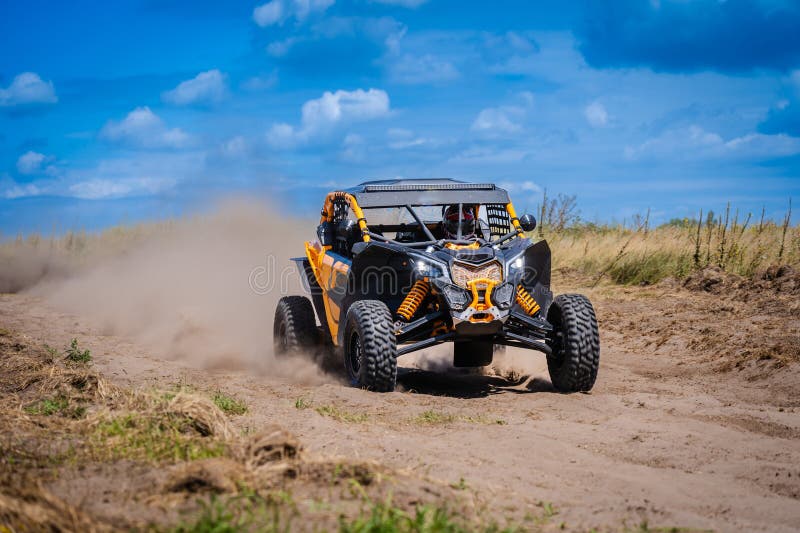 Buggy Extreme Riding in Sandy Track. UTV, 4x4, Rally Stock Photo ...
