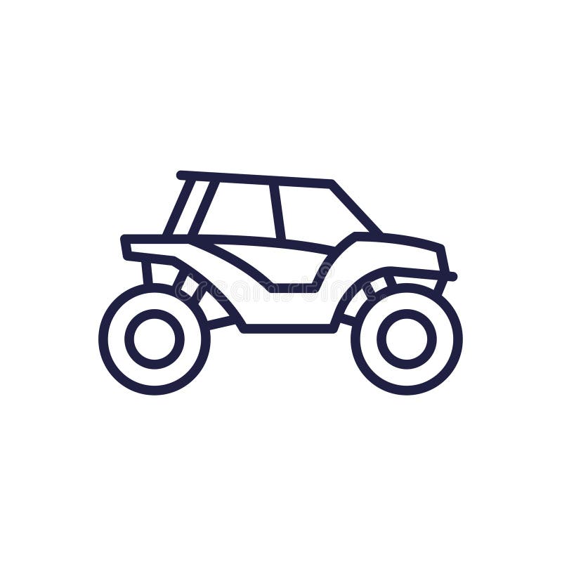 UTV Line Icon, Offroad Vehicle or Atv Vector Stock Illustration ...