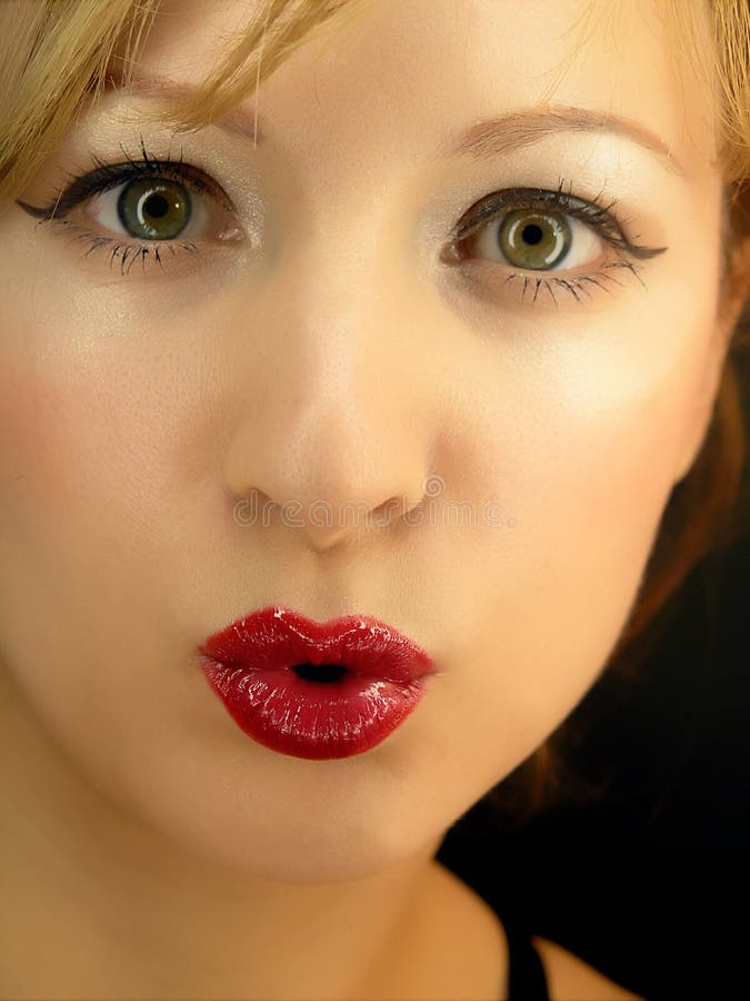 Uuuu stock image. Image of young, lips, woman, macro, beauty - 854003