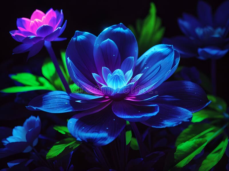 UV Blacklight of flower stock image. Image of petal - 300855101