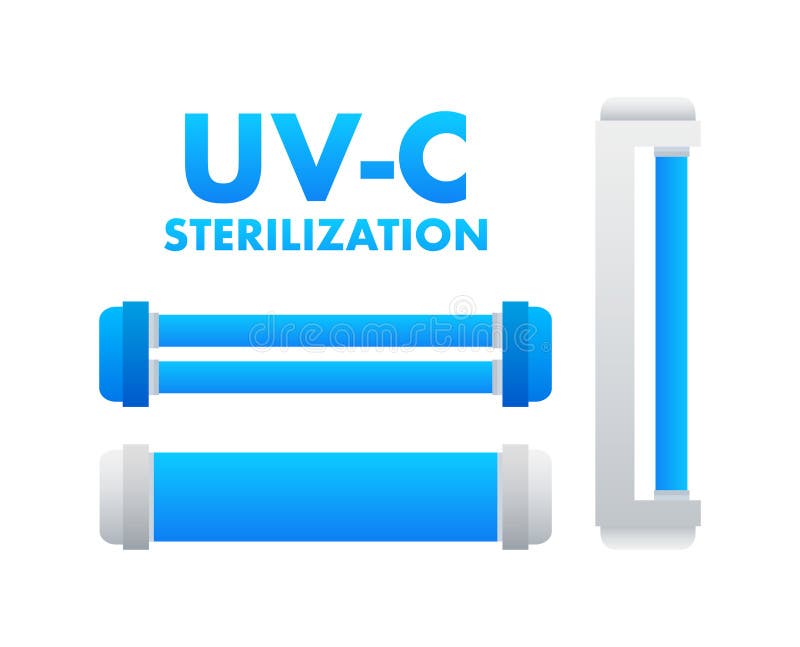 Uv-c Sterilization Device. Lamp with Ultraviolet Rays. Vector ...