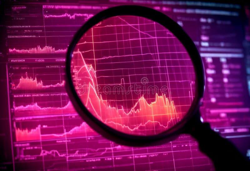 Uv Charts Seo Magnifier Hyperrealistic Graphs Screen Concept Data ...