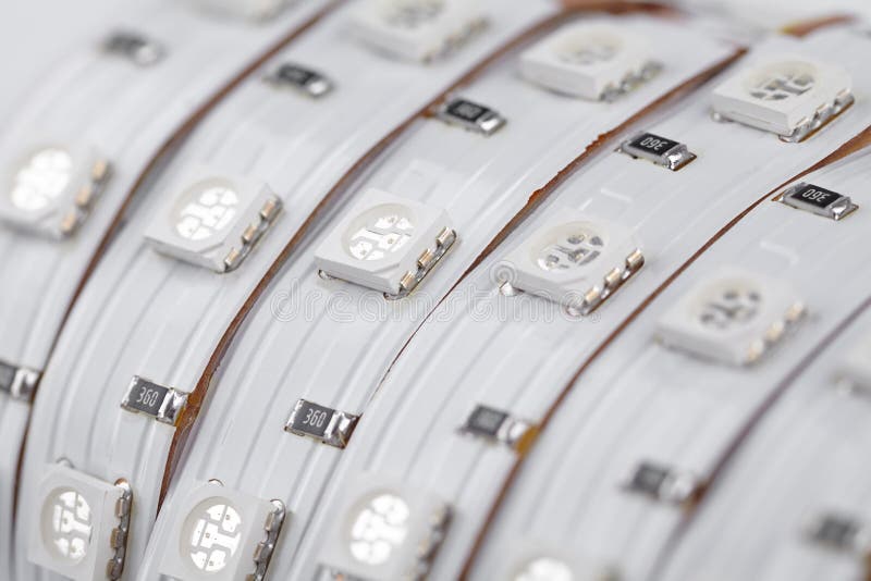 UV diode strip closeup stock photo. Image of strip, electronic - 88497864