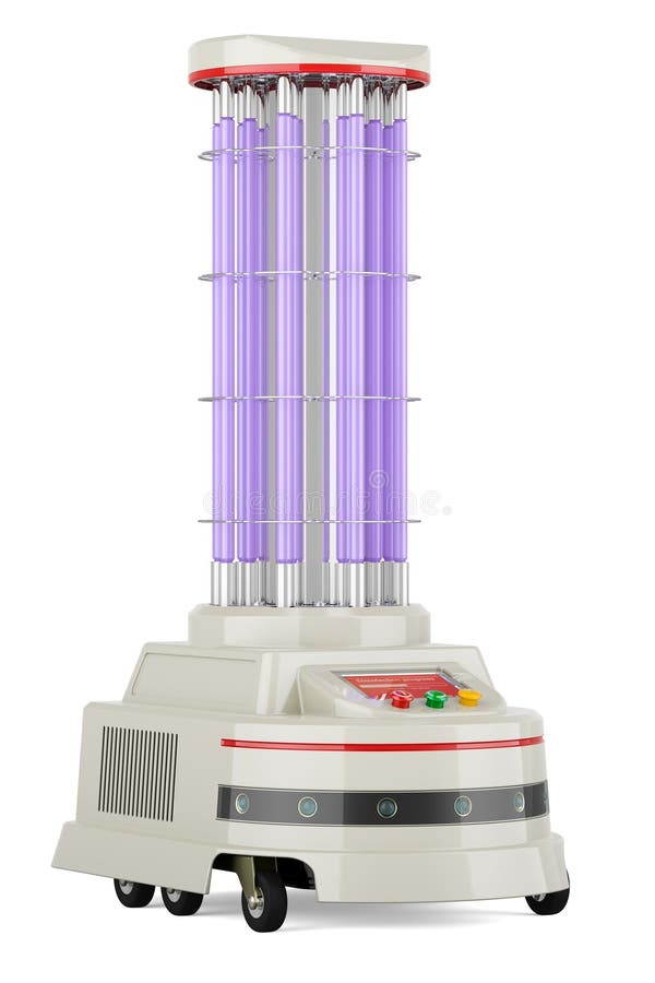 UV-Disinfection Robot, Closeup. 3D Rendering Stock Illustration ...